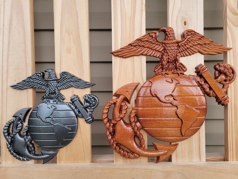 USMC Eagle Globe & Anchor, EGA, CNC Carved, 3D Wood Carving, Promotion ...