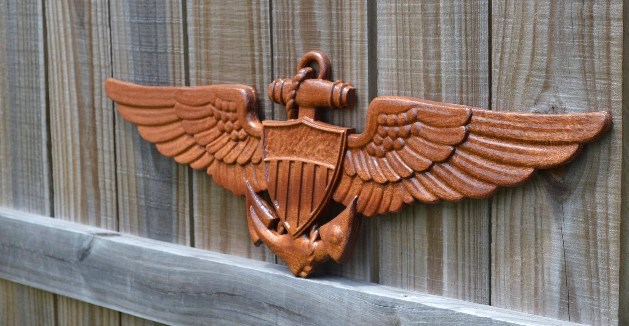 Naval Aviator Wooden Wings, CNC Carved, 3D Wood Carving, Promotion ...