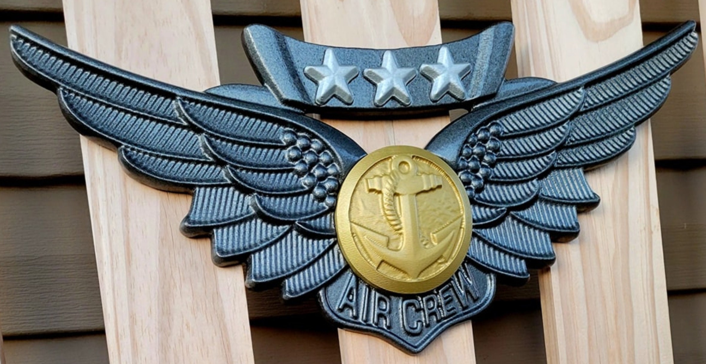 Combat Aircrew Wooden Wings - FREE SHIPPING! CNC Carved, 3D Wood ...