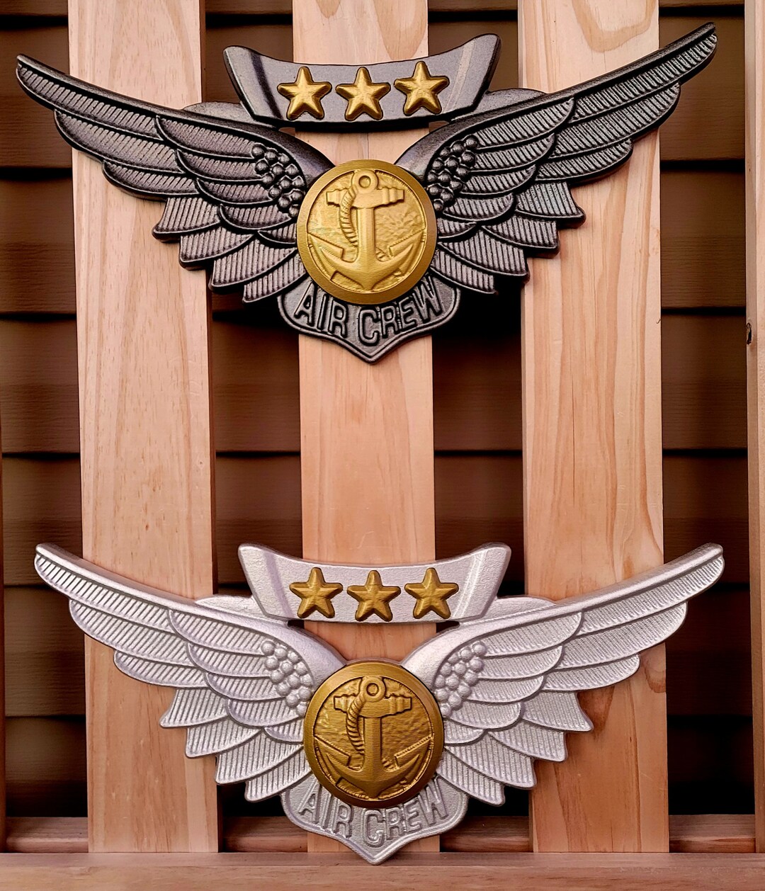 Combat Aircrew Wooden Wings - FREE SHIPPING! CNC Carved, 3D Wood ...