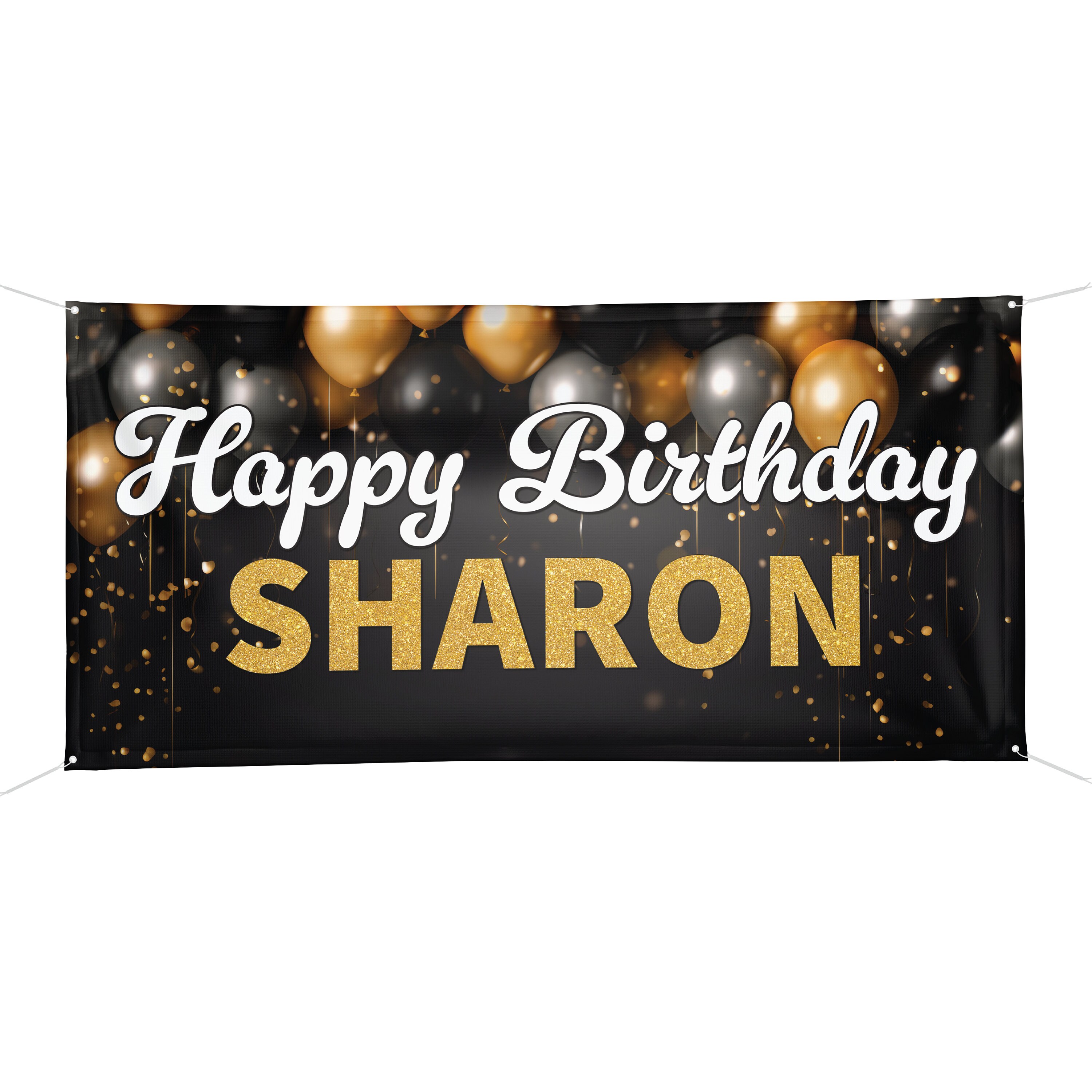 Custom Vinyl Birthday Banner: Gold, Silver, Black Party Decor - Etsy