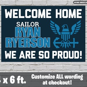 Custom U.S. NAVY BANNER Vinyl Welcome Home or Congratulations We Are so ...