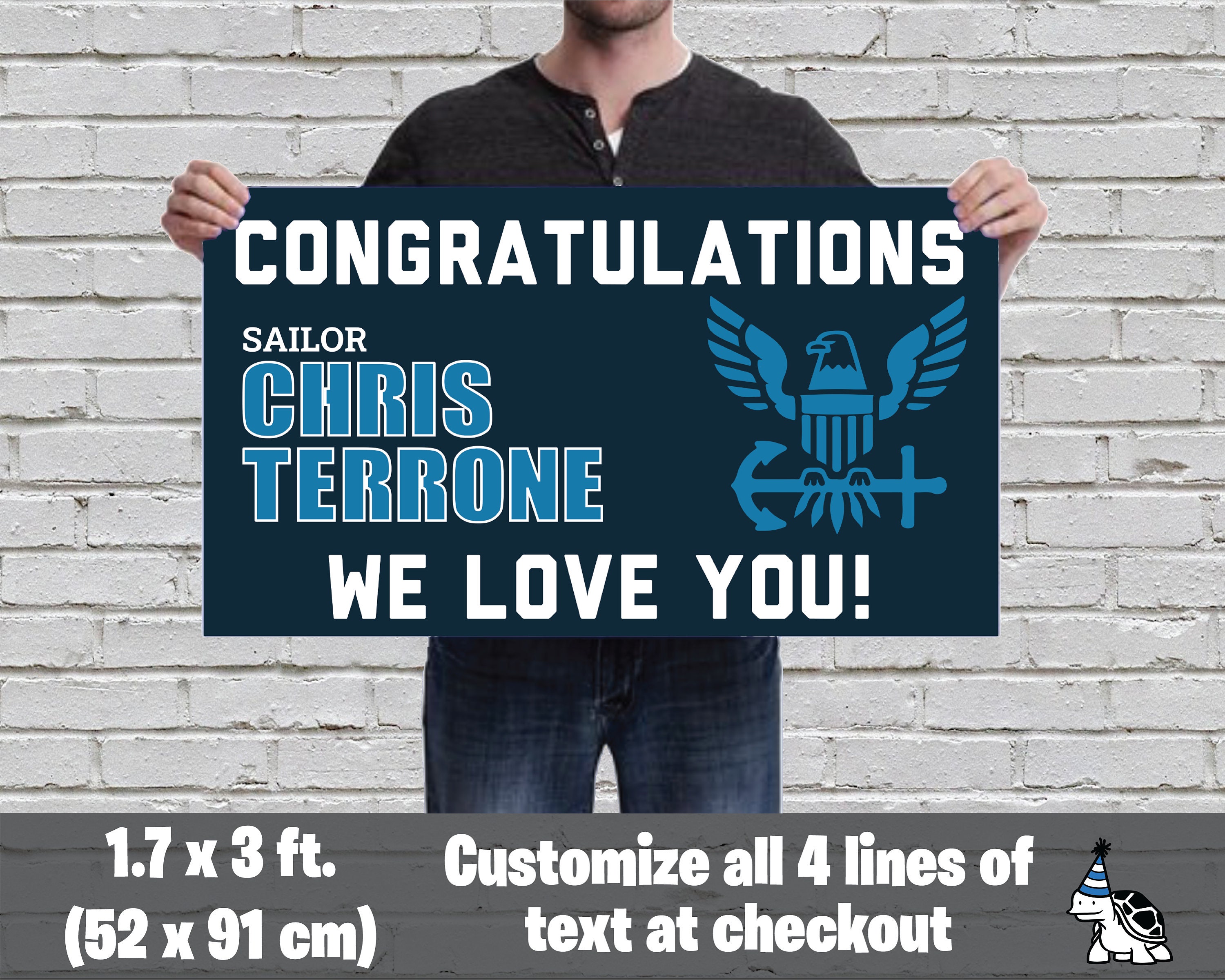 Custom U.S. NAVY BANNER Vinyl Welcome Home or | Etsy