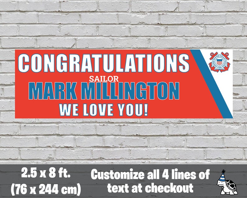 Custom COAST GUARD BANNER Vinyl Welcome Home or | Etsy