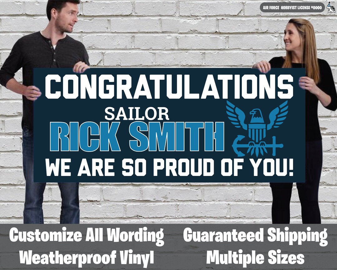 Custom U.S. NAVY BANNER Vinyl Welcome Home or Congratulations We Are so ...