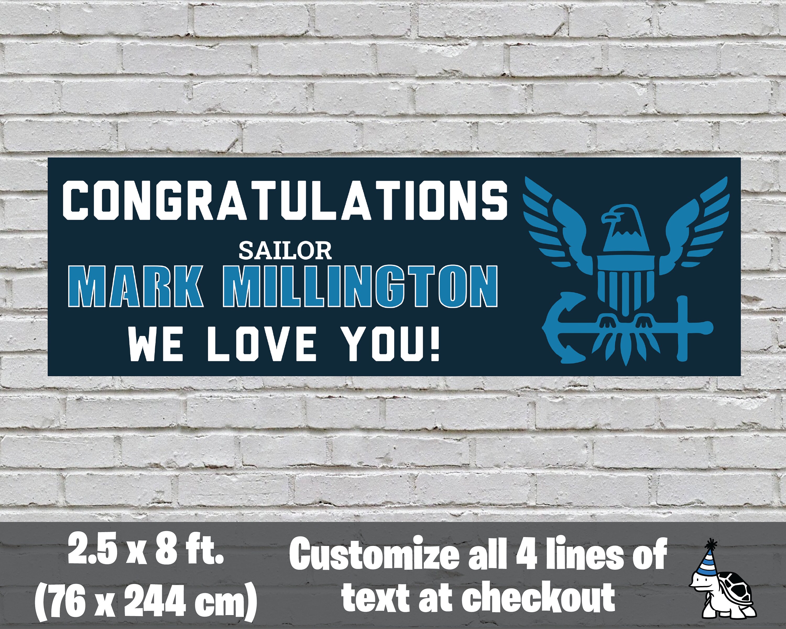 Custom U.S. NAVY BANNER Vinyl Welcome Home or | Etsy