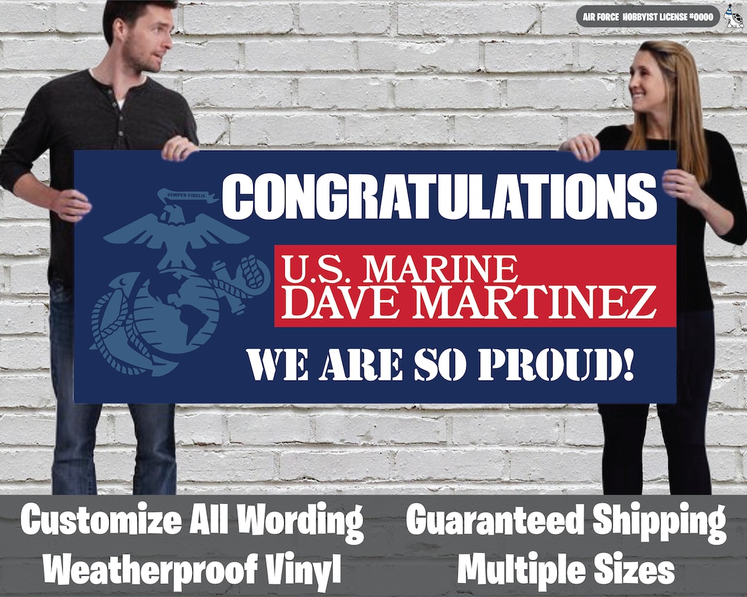 Custom U.S. Marine Vinyl Banner: Welcome Home, Graduation - Etsy