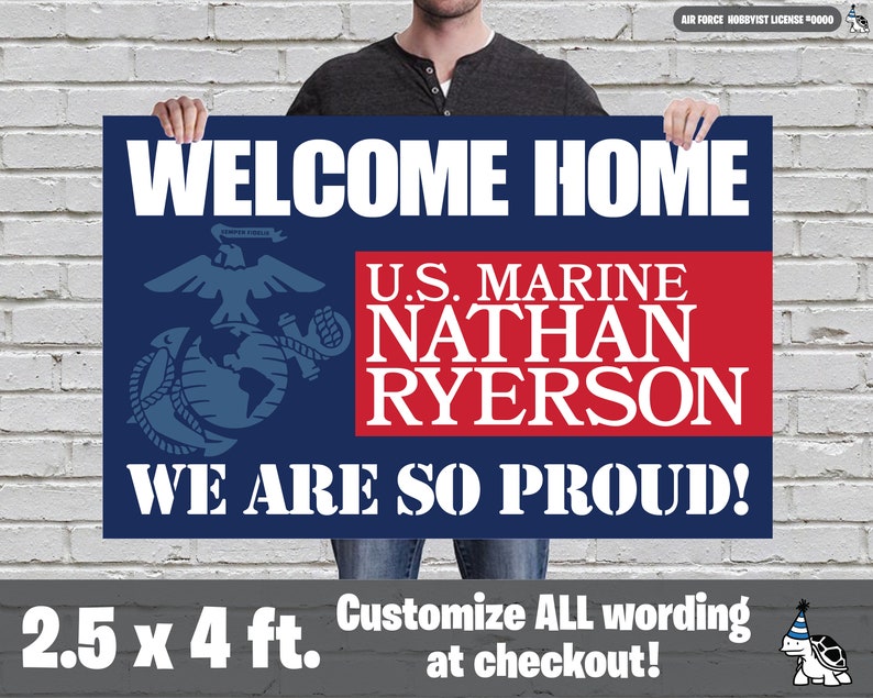Custom U.S. MARINE Vinyl Banner Welcome Home or - Etsy