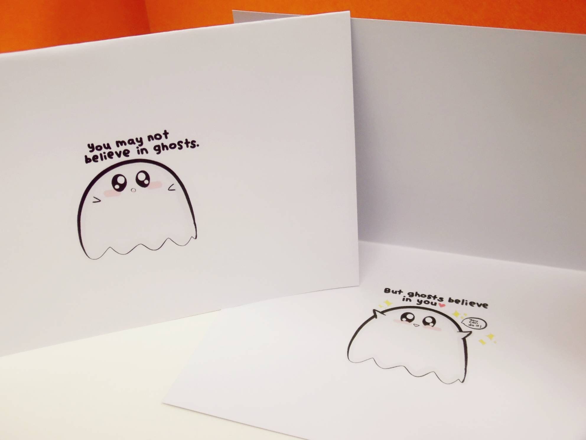 Ghosts Believe in You Large A5 Card Thank You Thinking | Etsy