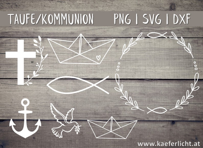 Taufe Kommunion Plotterdateien SVG DXF PNG Erstkommunion Kranz - Etsy Österreich