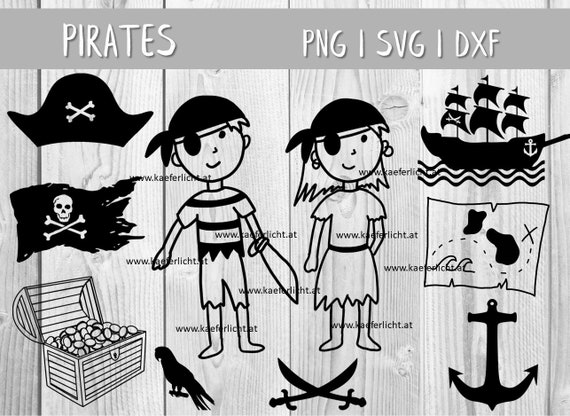 Piraten SVG DXF PNG Plotterdateien Pirat Vektor Cricut Brother | Etsy