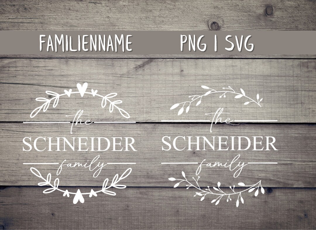 Family Name Logo Family Last Name SVG PNG Floral Wreath Monogram Cricut ...