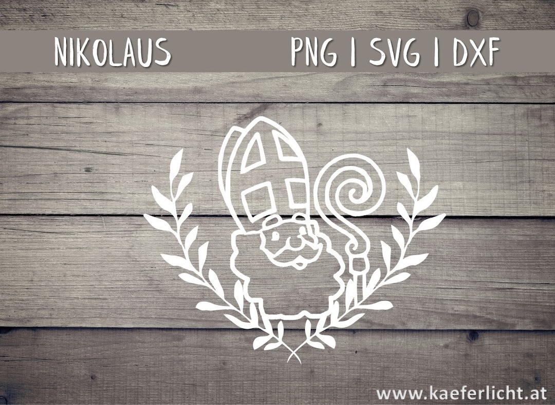 Nikolaus Plotter File SVG DXF PNG Wreath Cricut Brother Canvas ...