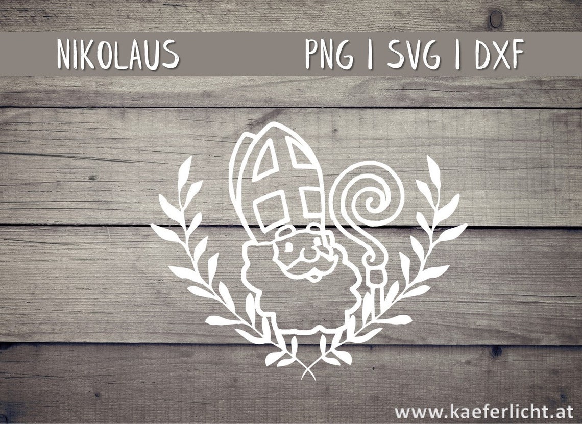 Nikolaus Plotter File SVG DXF PNG Wreath Cricut Brother Canvas | Etsy