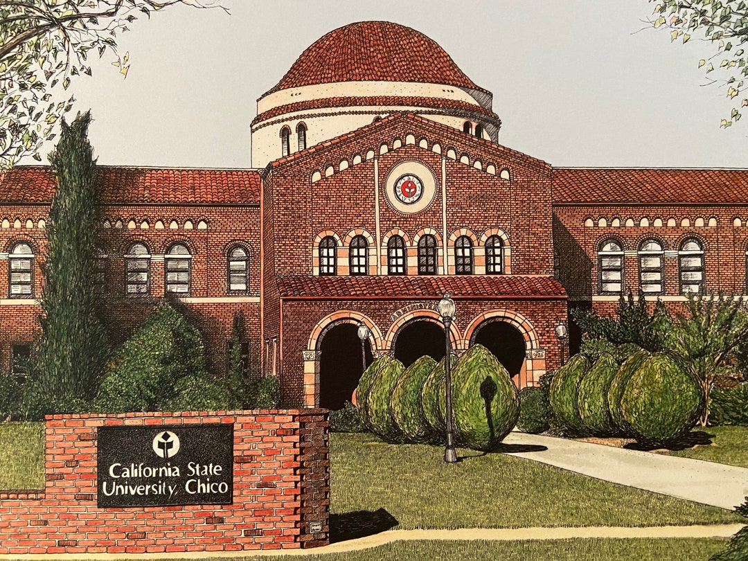 Chico State, Kendall Hall, College Gift, Graduation Gift, Signed Print ...