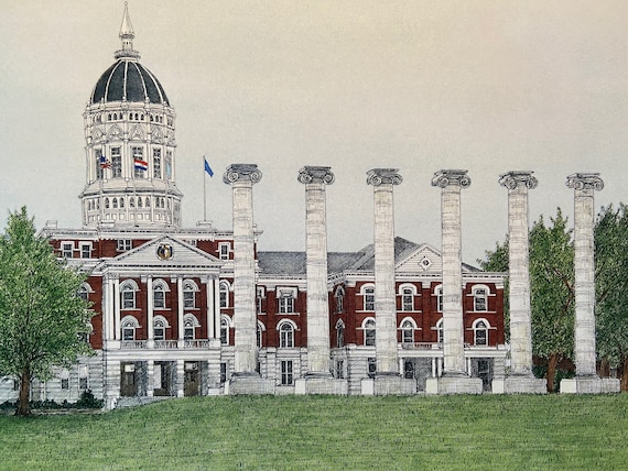 University of Missouri Tigers Mizzou Columbia Jesse Hall | Etsy