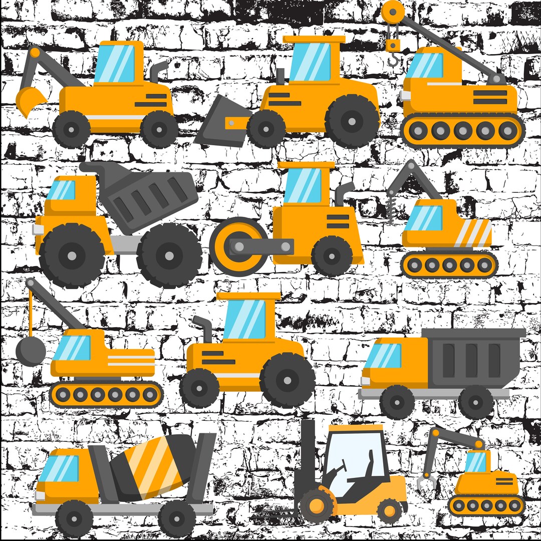 Construction Vehicle PNG Images, Cupcake Toppers Clipart, Yellow ...