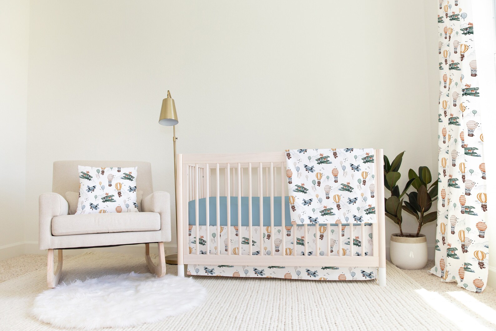 Airplane Crib Bedding Set ~ Boy Crib Bedding Set ~ Space Baby Bedding ...