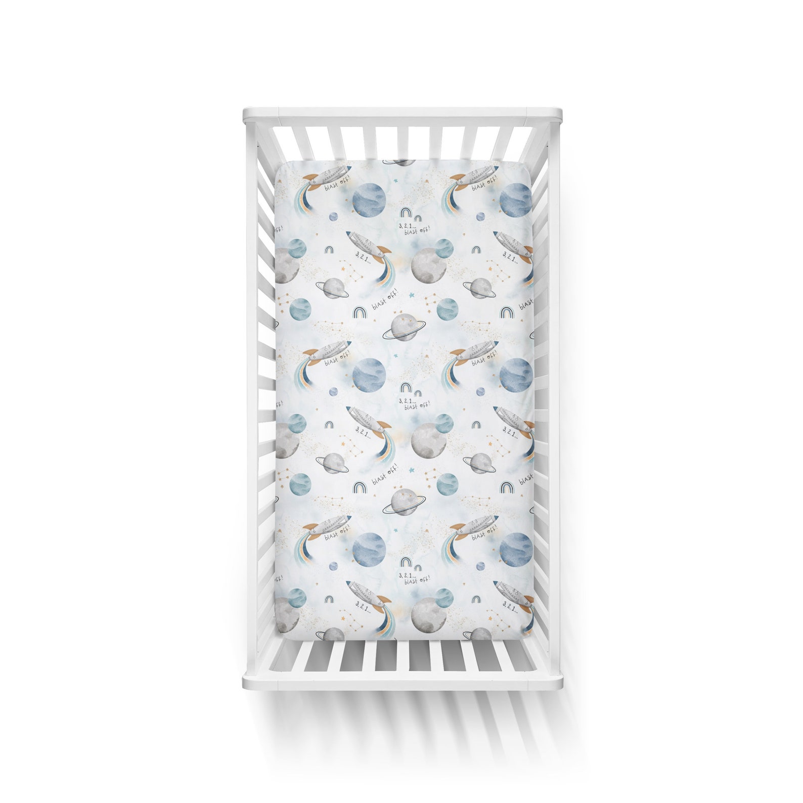 Space Crib Bedding Set Boy, Baby Boy Crib Bedding Set, Space Themed ...