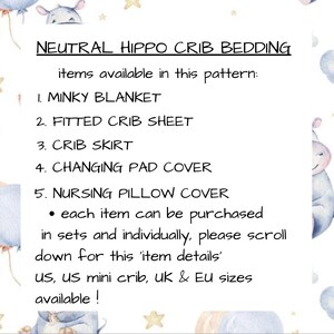Hippo Crib Bedding, Boy Crib Bedding Set, Hippo Nursery Bedding ...