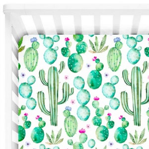 Cactus Crib Bedding Set Cactus Nursery Bedding Set Cactus | Etsy