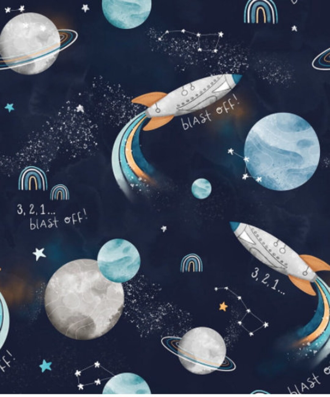 Space Crib Bedding Set Boy, Baby Boy Crib Bedding Set, Space Themed ...