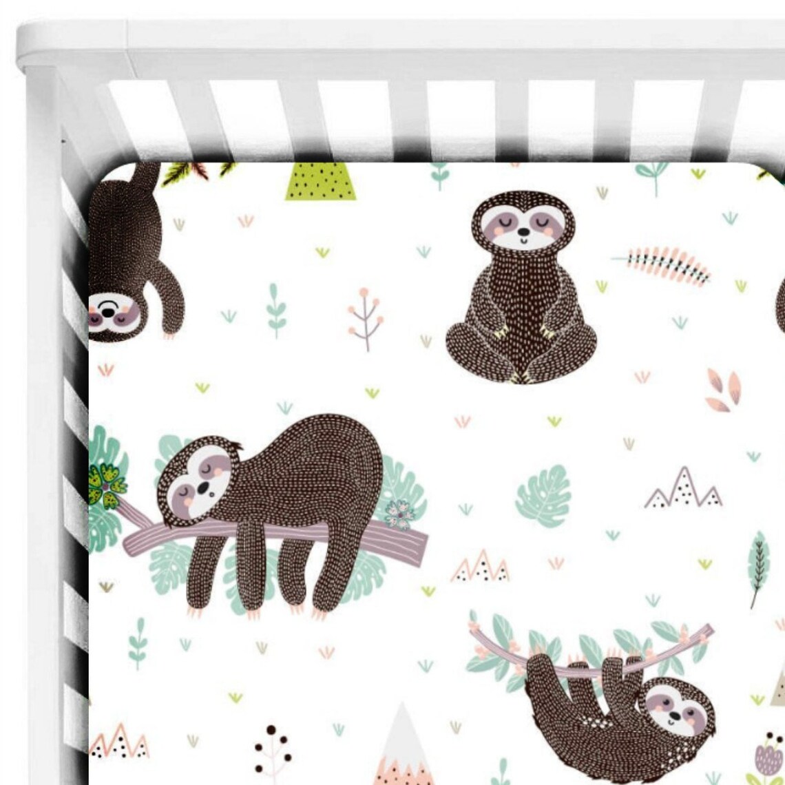 Sloth Fitted Crib Sheet Sloth Crib Sheets Sloth Crib - Etsy