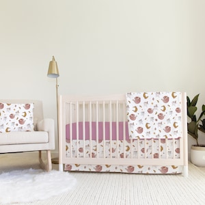 Boho Baby Girl Crib Bedding Set, Boho Crib Bedding Set, Baby Bedding ...