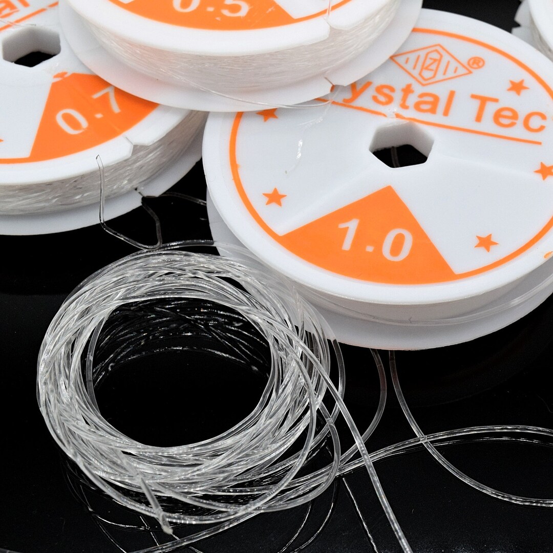 Clear Elastic Beading Jewellery Making String 0.5mm, 0.6mm, 0.7m, 0.8mm ...