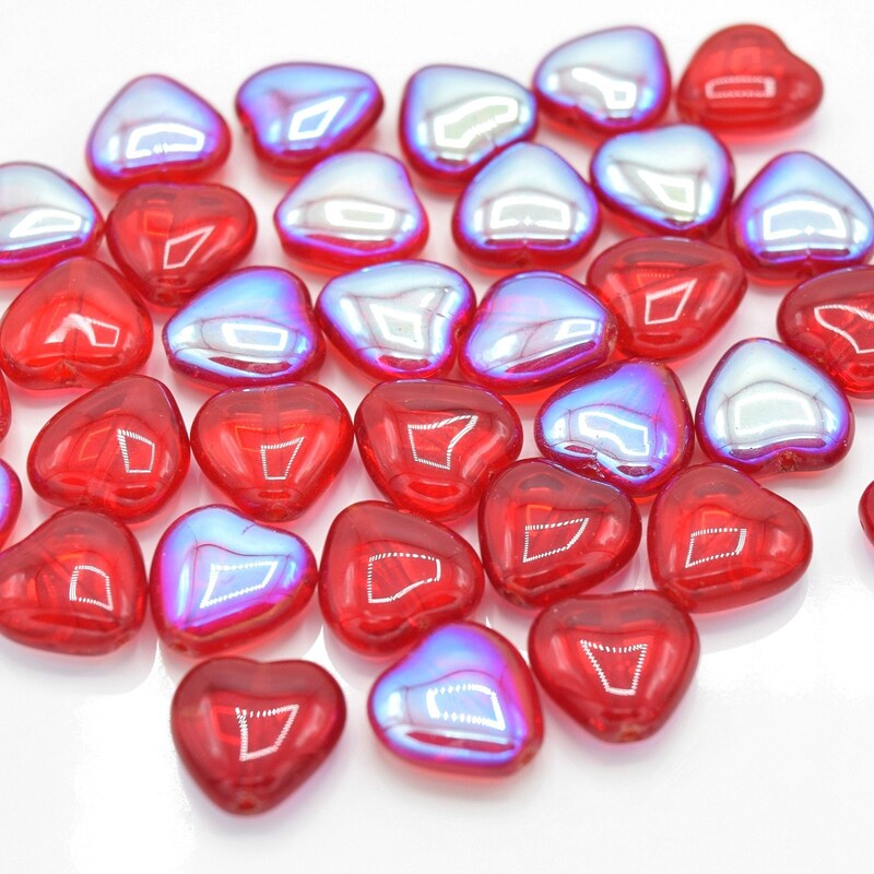 Czech Glass Bead Hearts - Etsy UK