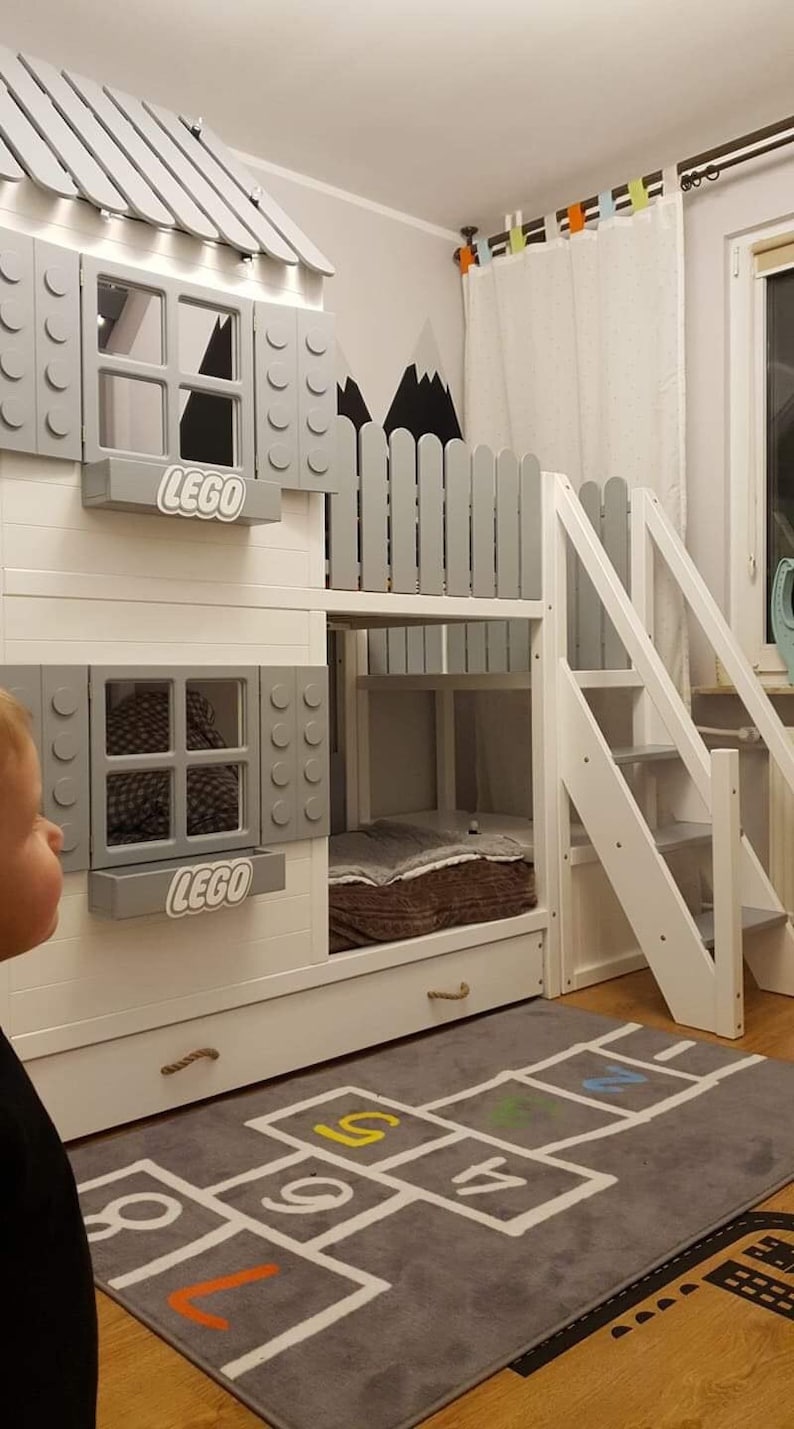 Bunkbed , Hausbett, Lego Bed , Lego , Kinderbett Jugendbett Holz Haus ...