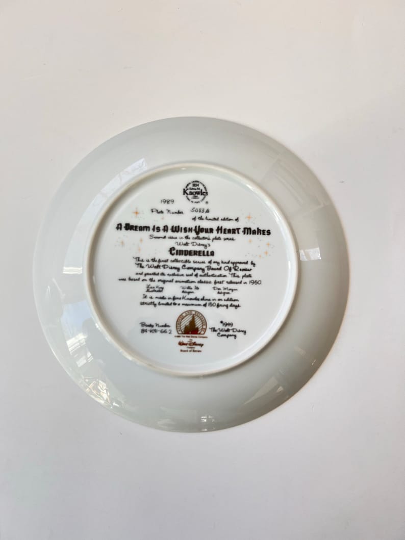 Vintage 1989 Cinderella Collector's Plate: Disney, Edwin Knowles - Etsy