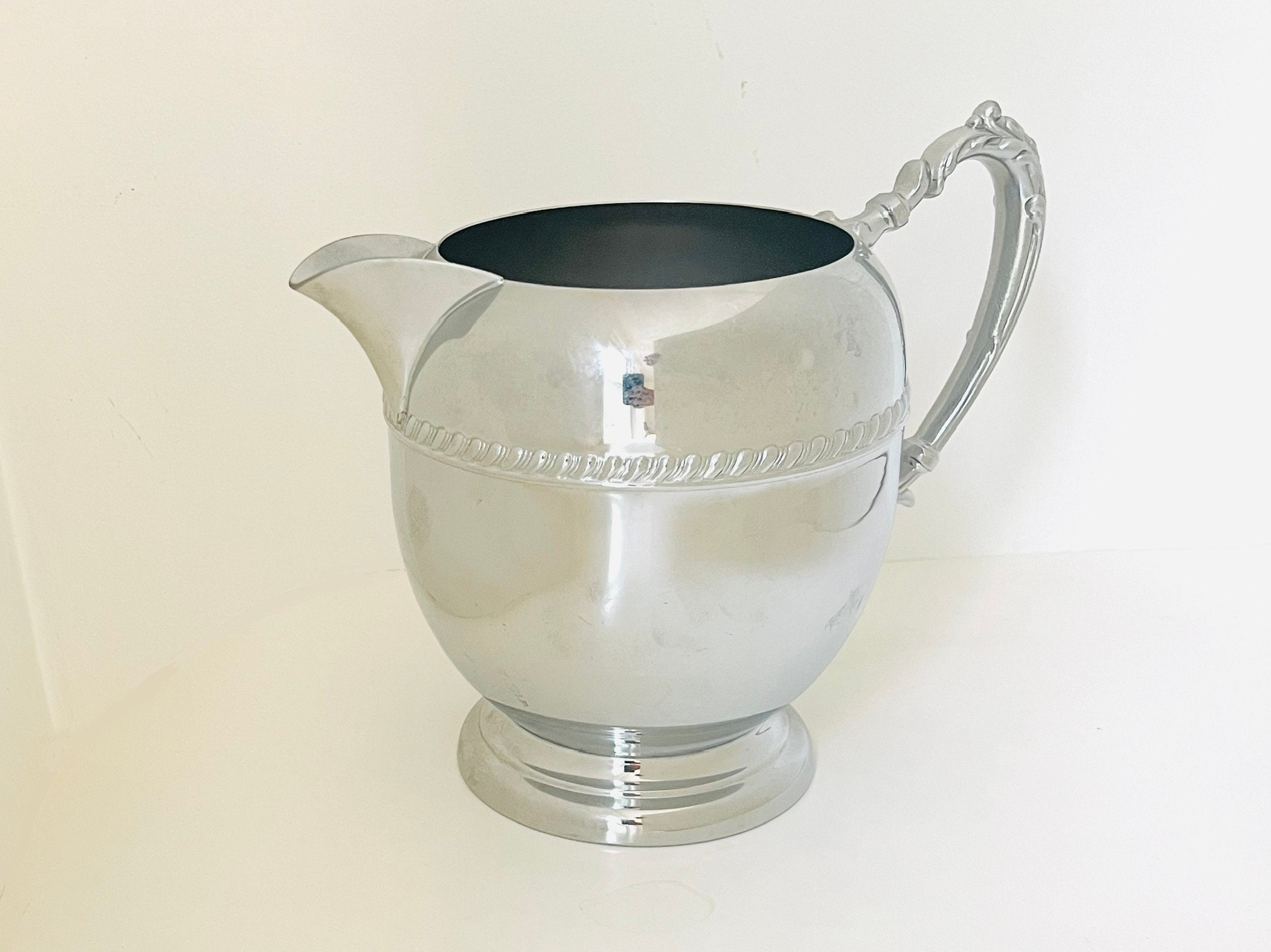 Vintage Chrome Plate 7 Water Pitcher Crosby Silverplate - Etsy