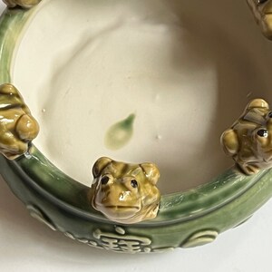 Vintage Chinese Ceramic Frog Bowl Planter Glazed Majolica Style Art ...