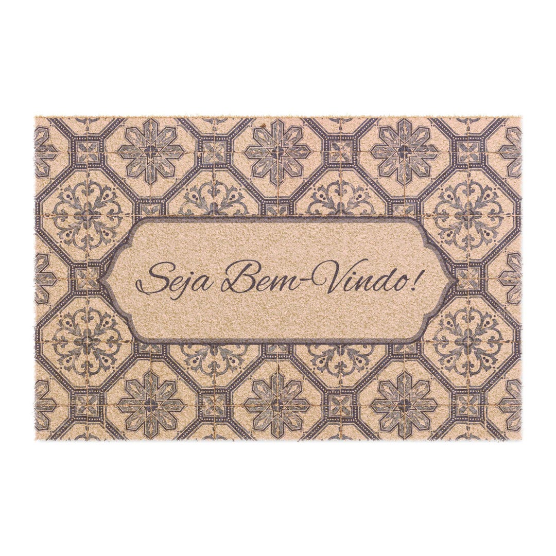 Portuguese Tile Doormat: "seja Bem-vindo" Welcome Mat, Mediterranean ...