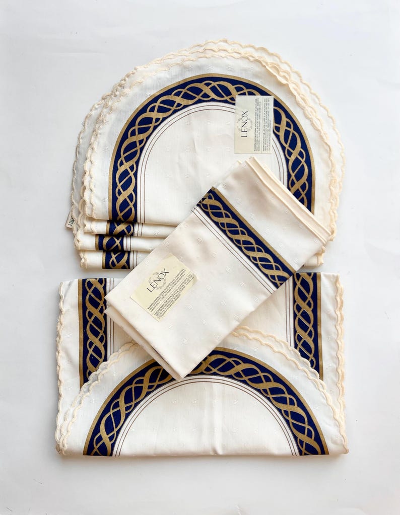 Lenox Linen Hamilton Pattern Table Linens (1989) | Vintage Placemats ...