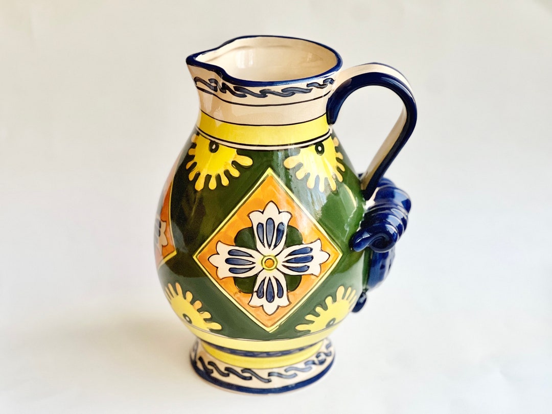 Vintage Ceramic Pitcher Toscana Italian Style Hand Painted Vase - Etsy