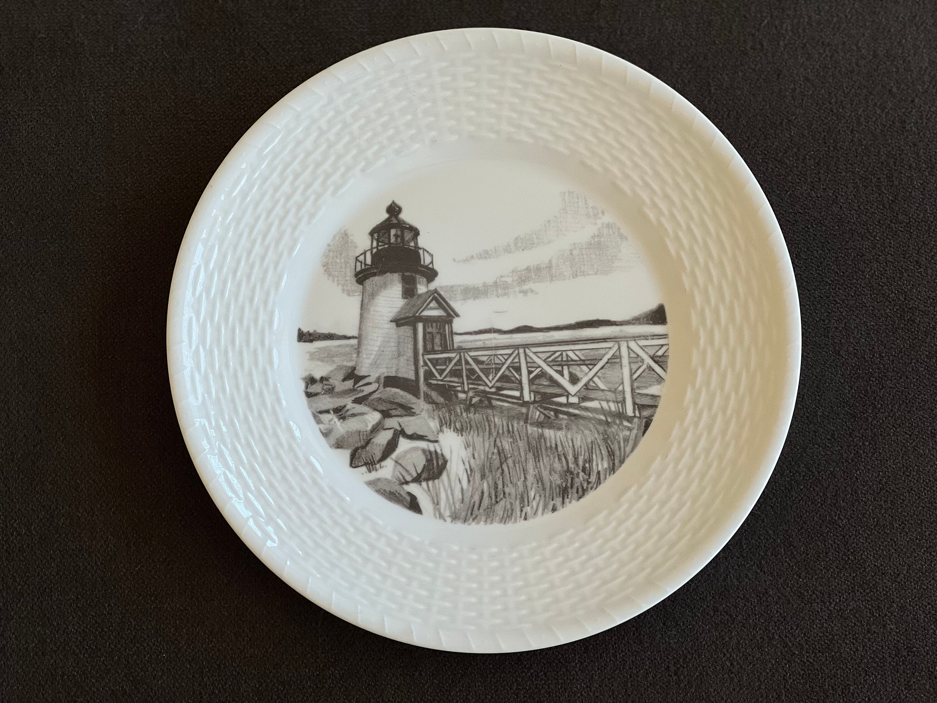 Wedgwood Nantucket Basket Accent Luncheon Collectors Plates Embossed ...
