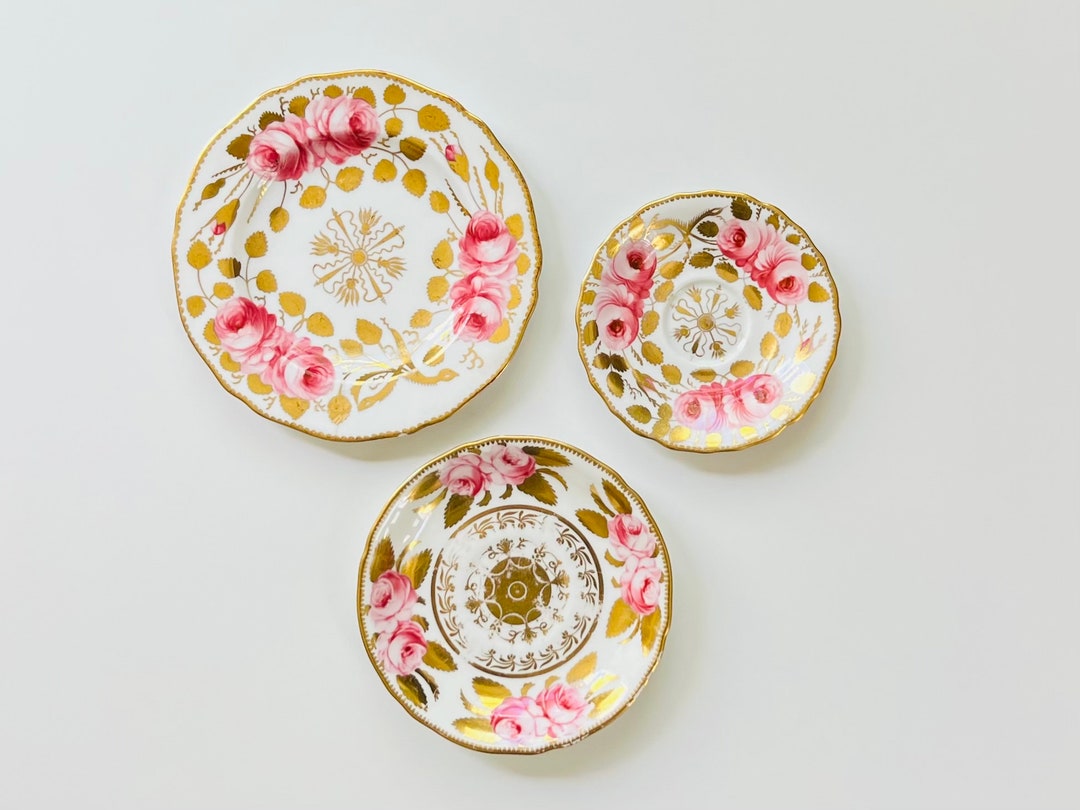 Antique Swansea Cabbage Roses Copeland Pattern 3880 Swansea Pink Rose ...