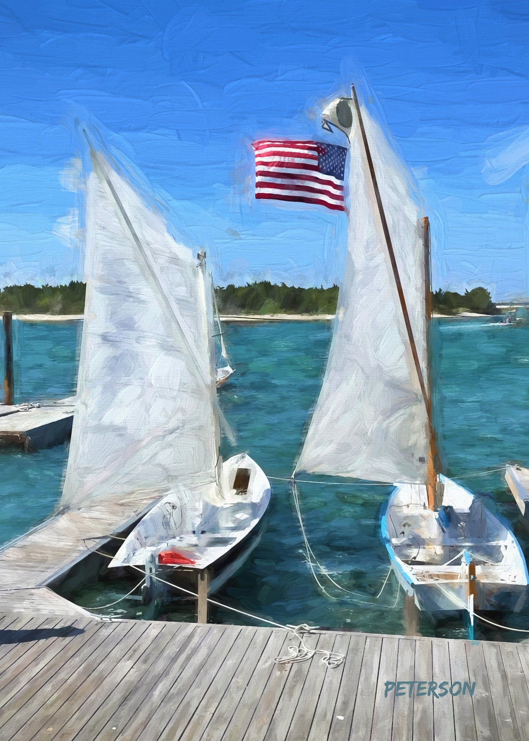 Beaufort NC Wooden Boat Show Sailboat Races Giclee on Canvas by Jan ...
