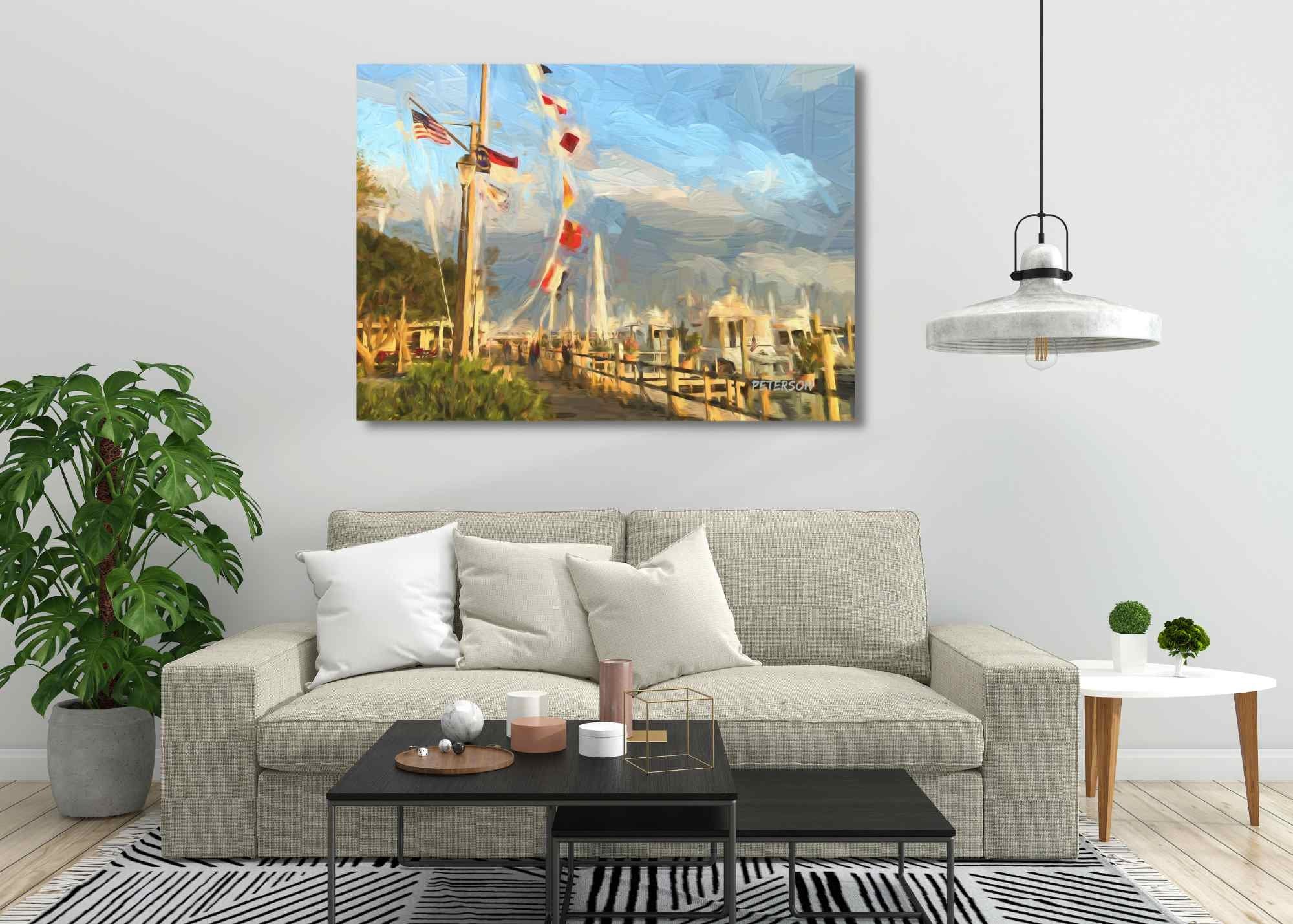 Beaufort NC Docks Nautical Signal Flags Giclee Printed on Canvas by Jan ...