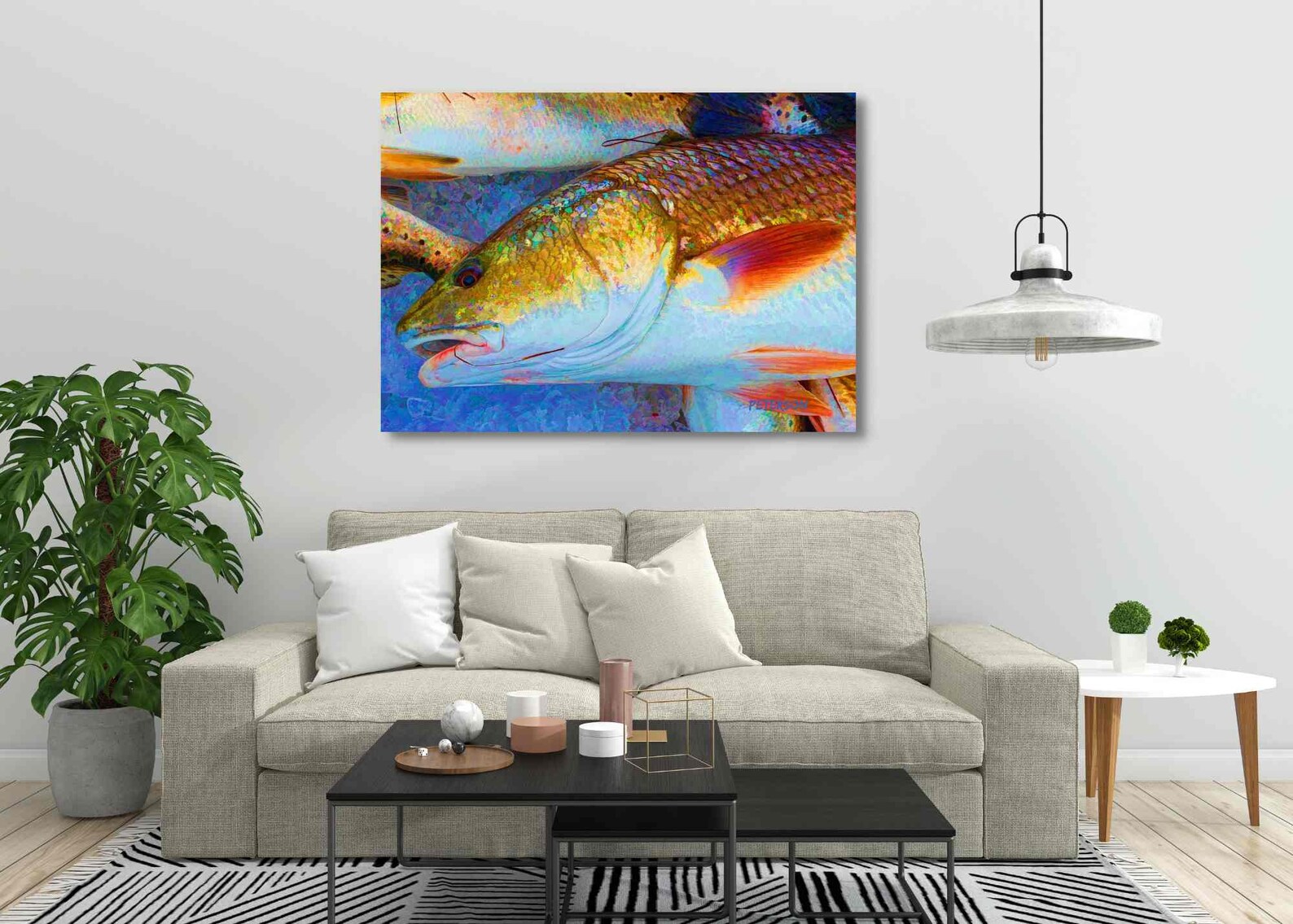 Redfish Landed Giclee Printed on Canvas by Jan Peterson - Etsy