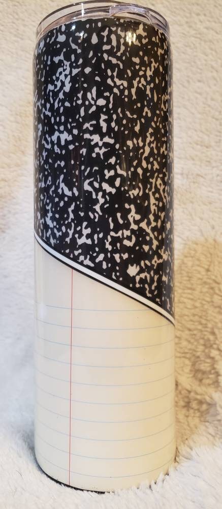 Teacher Pencil and Notebook Glitter Split Tumbler - Etsy