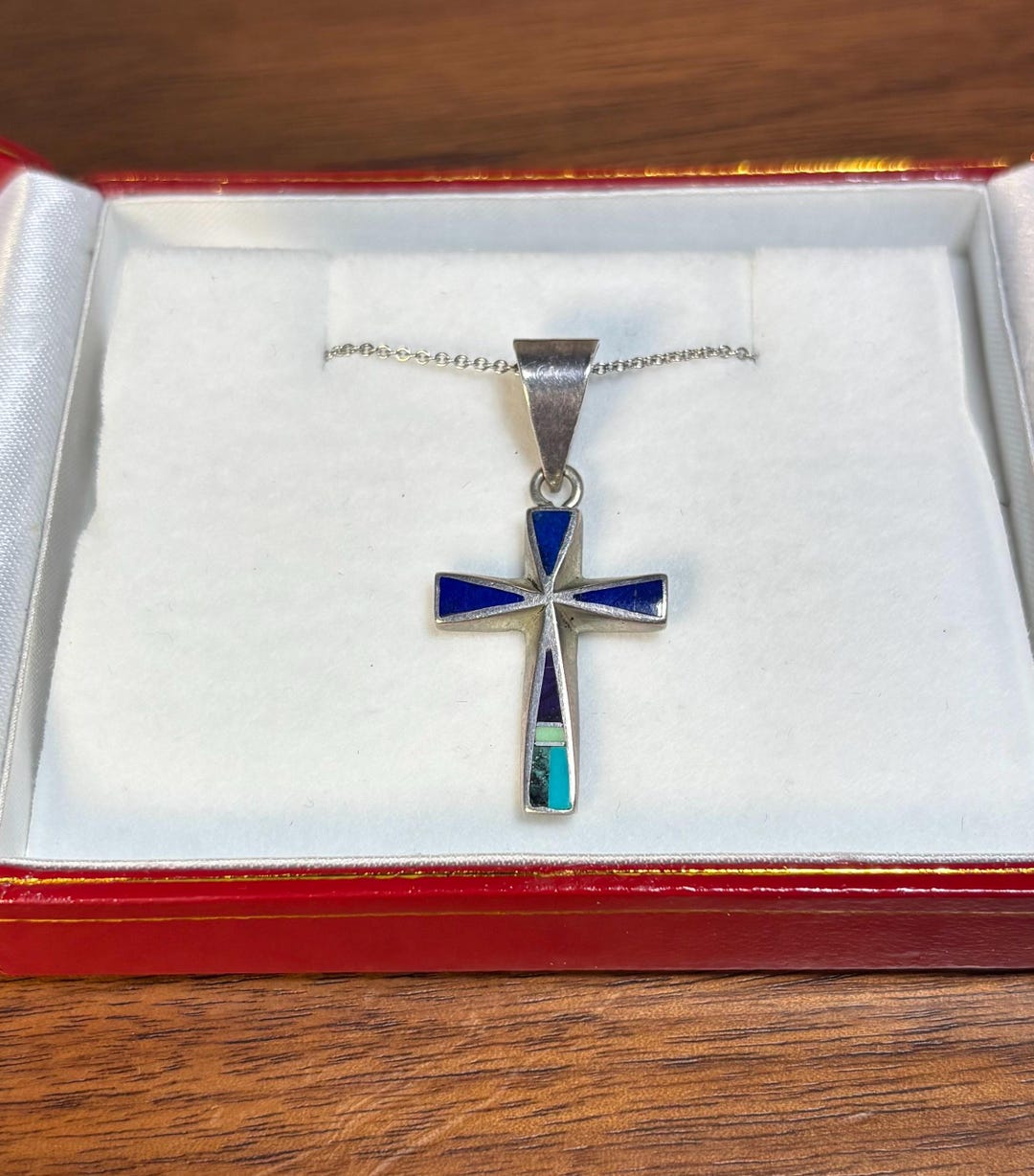 David Rosales Supersmith Blue Sky Lapis Sterling Silver Inlay Cross ...
