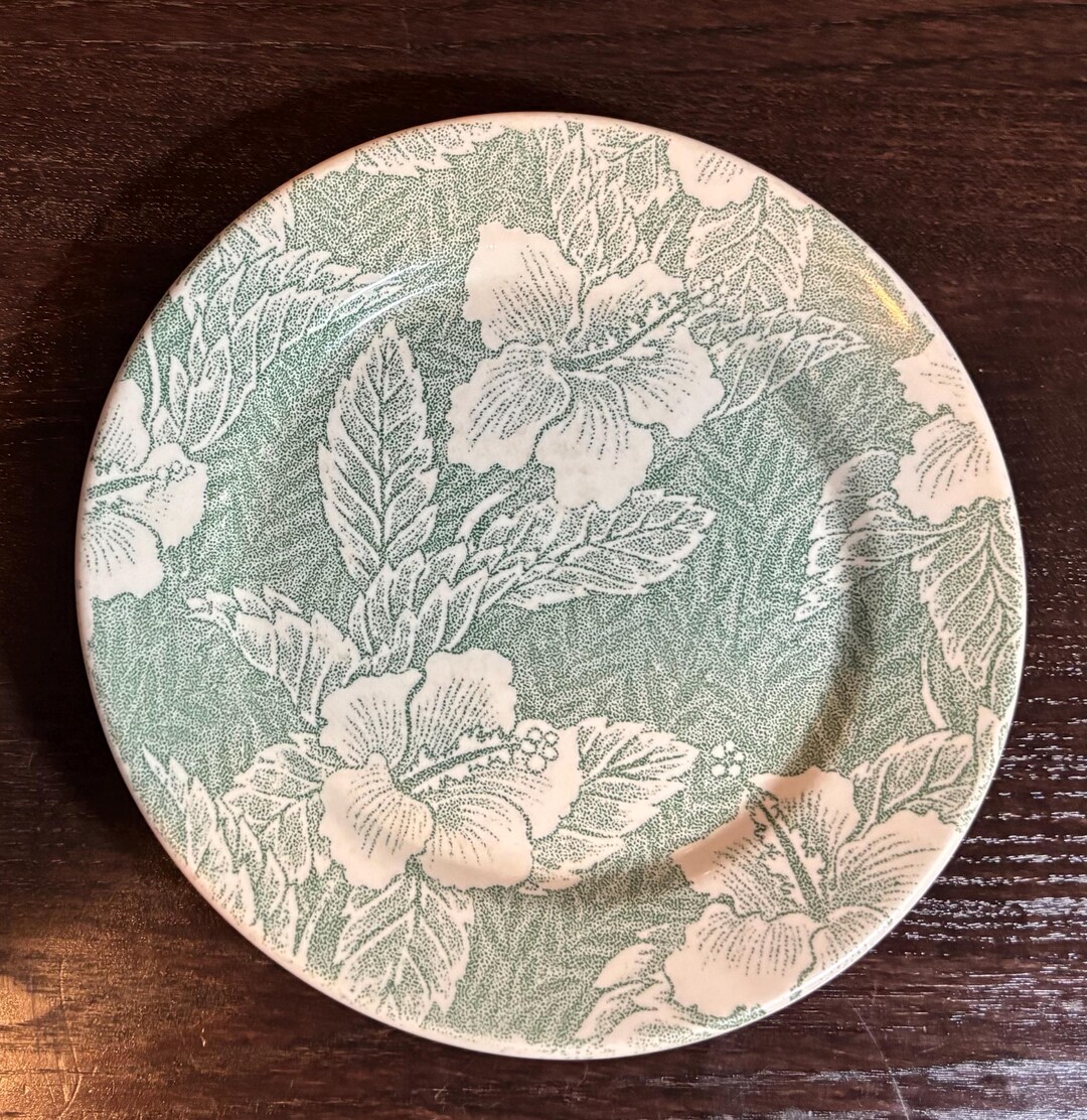 Wallace China Hibiscus Plate: Rare Coast Distributing Company Mark ...