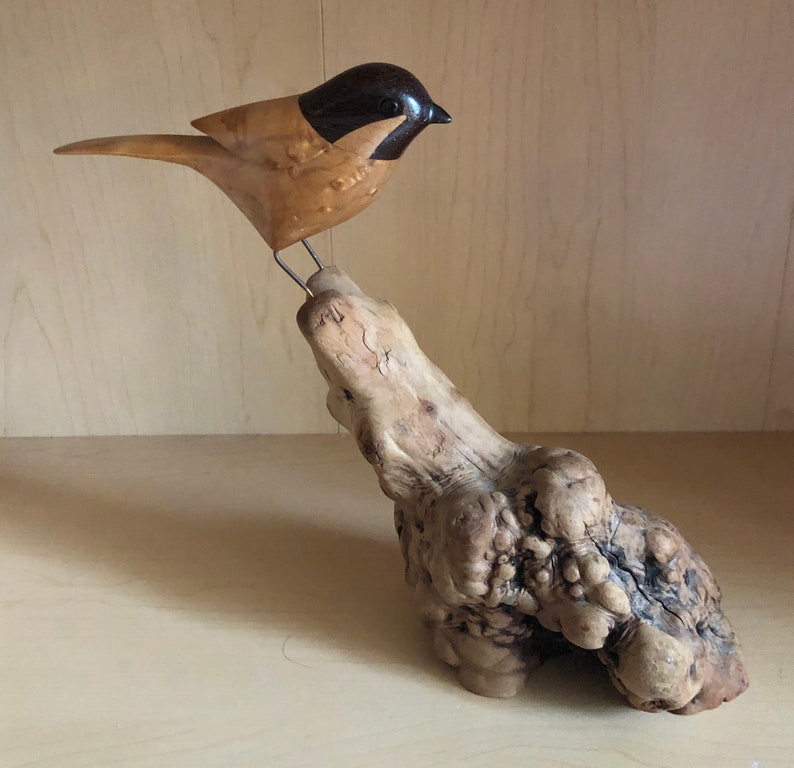 Gordon Sennett Bird Chickadee Carved Wood Figurine Dovetail Collection ...