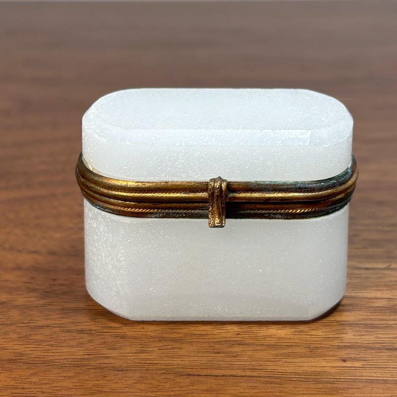 Antique Opaline Glass Box - Etsy
