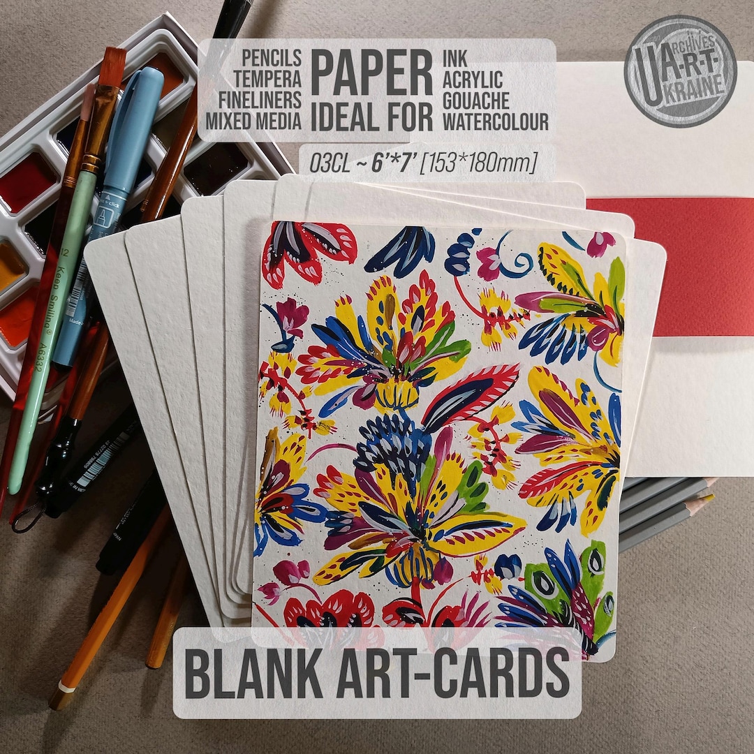 20 Blank Greeting Cards, DIY, Painting, Drawing, 6"×7", Professional ...