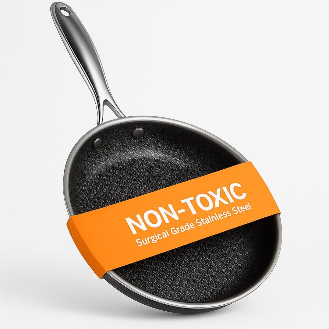 Medium Stainless Steel Honeycomb Ceramic Nonstick Pan | PPG Fusion II ...