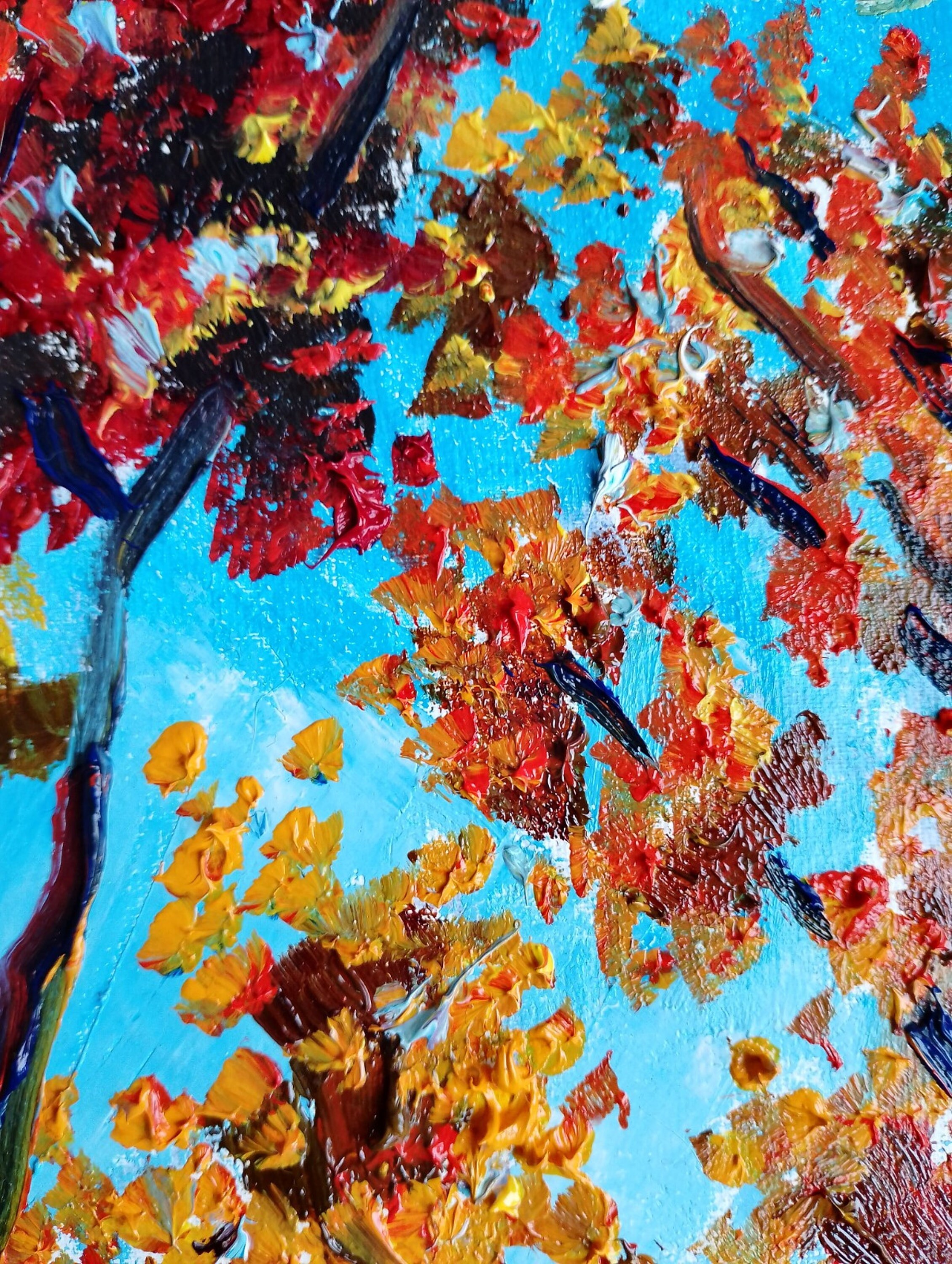 Fall Painting Original Artwork Trees Wall Art Autumn Painting - Etsy